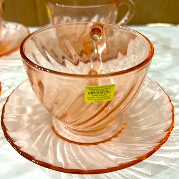 Arcoroc | Kitchen | 4 Sets Nwt Arcoroc France Teacup And Saucer Pink ...